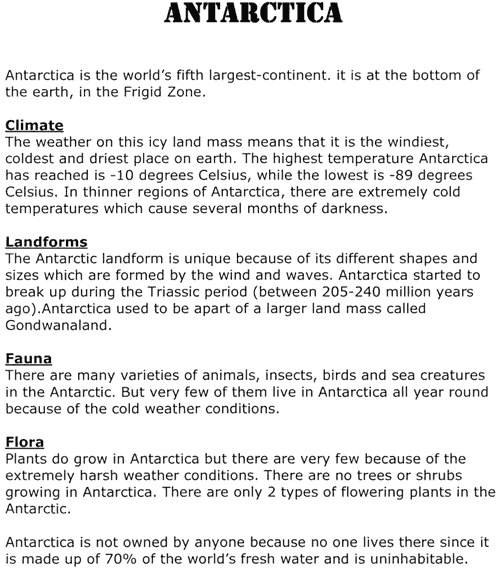 ARC Information Report On Antarctica Morgan
